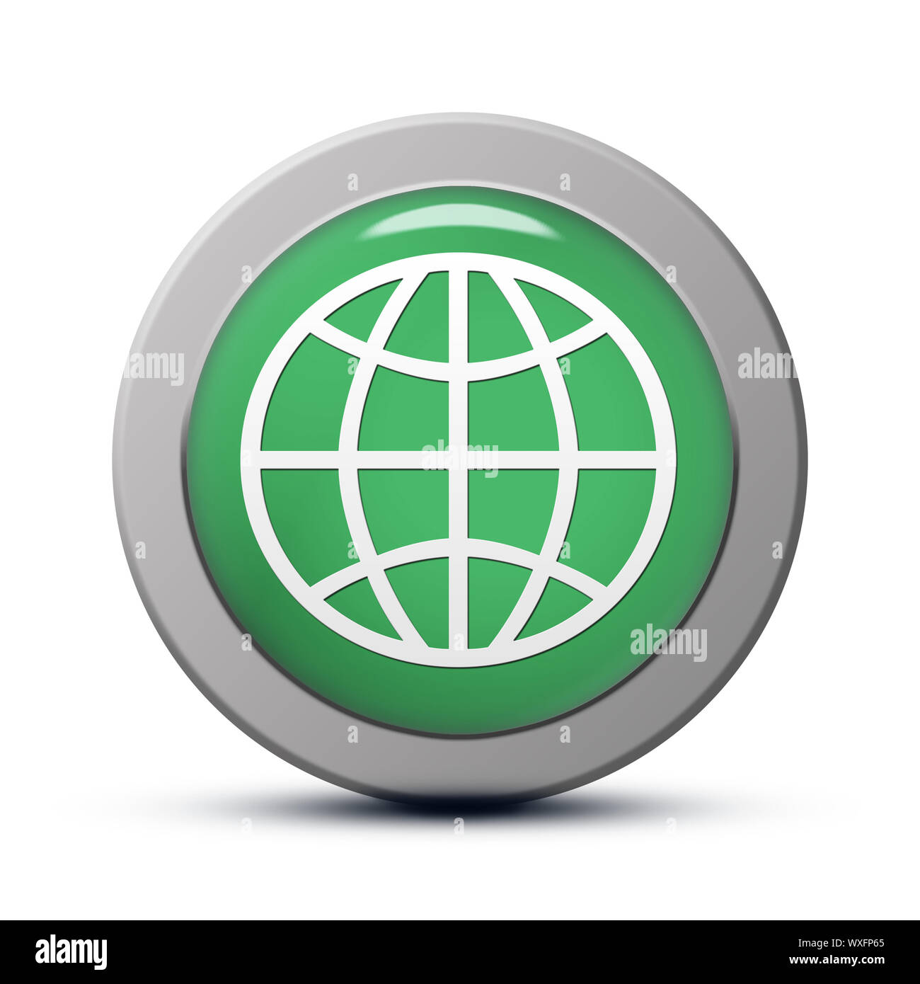 green round Icon series : World button Stock Photo - Alamy