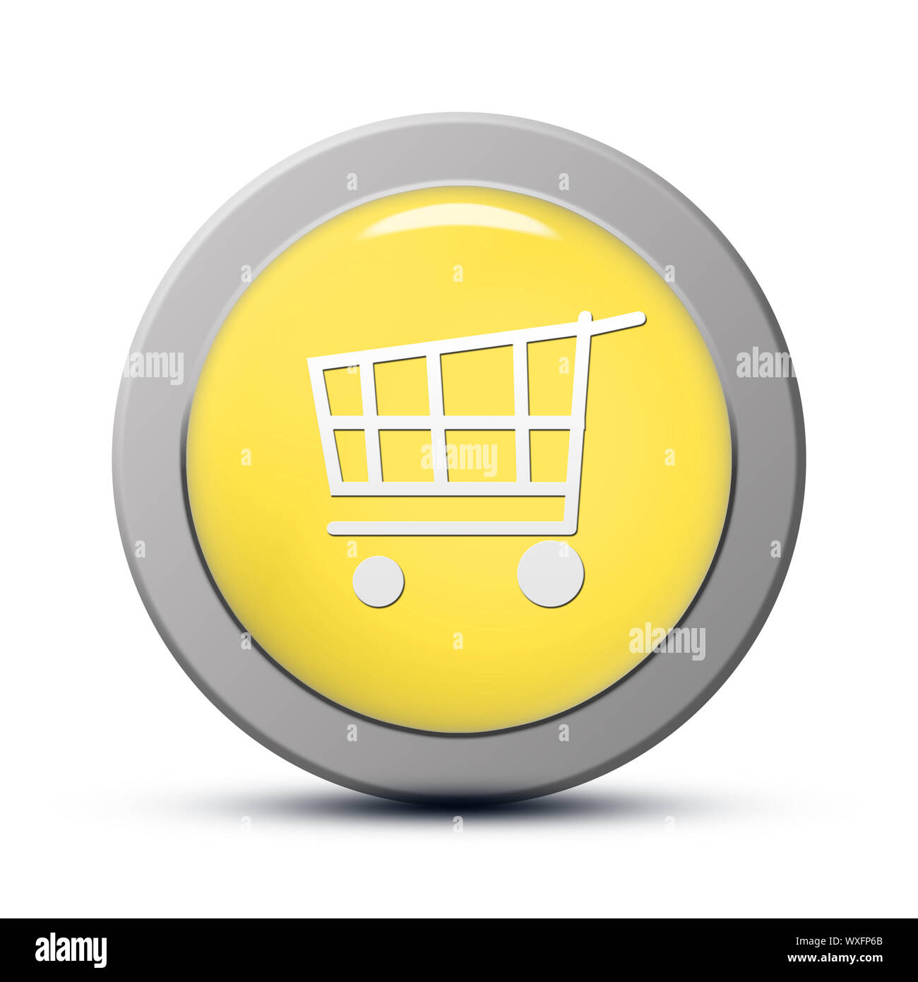 yellow round Icon series : Purchasing cart button Stock Photo - Alamy