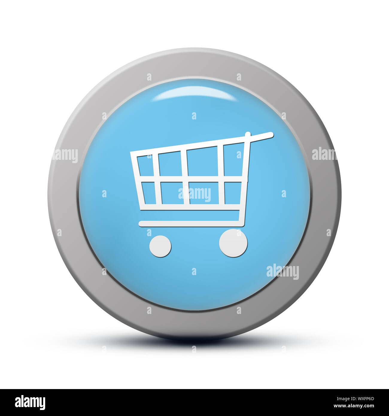 blue round Icon series : Purchasing cart button Stock Photo - Alamy