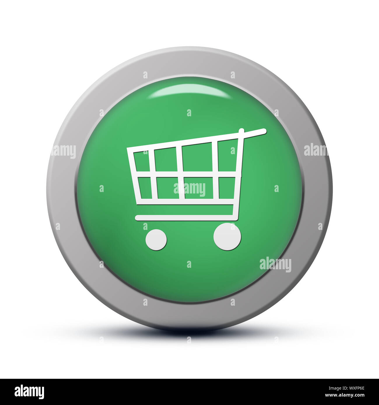 green round Icon series : Purchasing cart button Stock Photo - Alamy