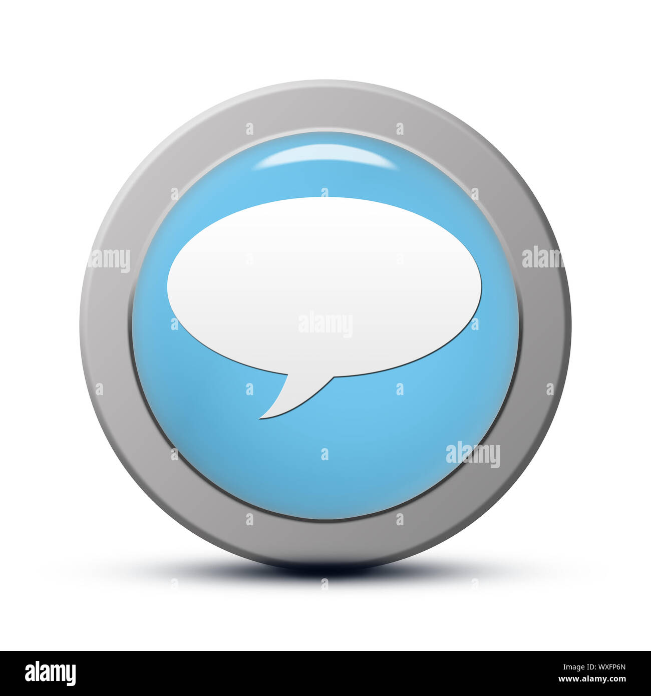 blue round Icon series : chat button Stock Photo - Alamy