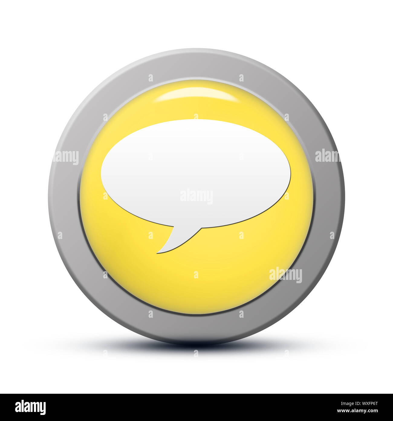 yellow round Icon series : chat button Stock Photo - Alamy