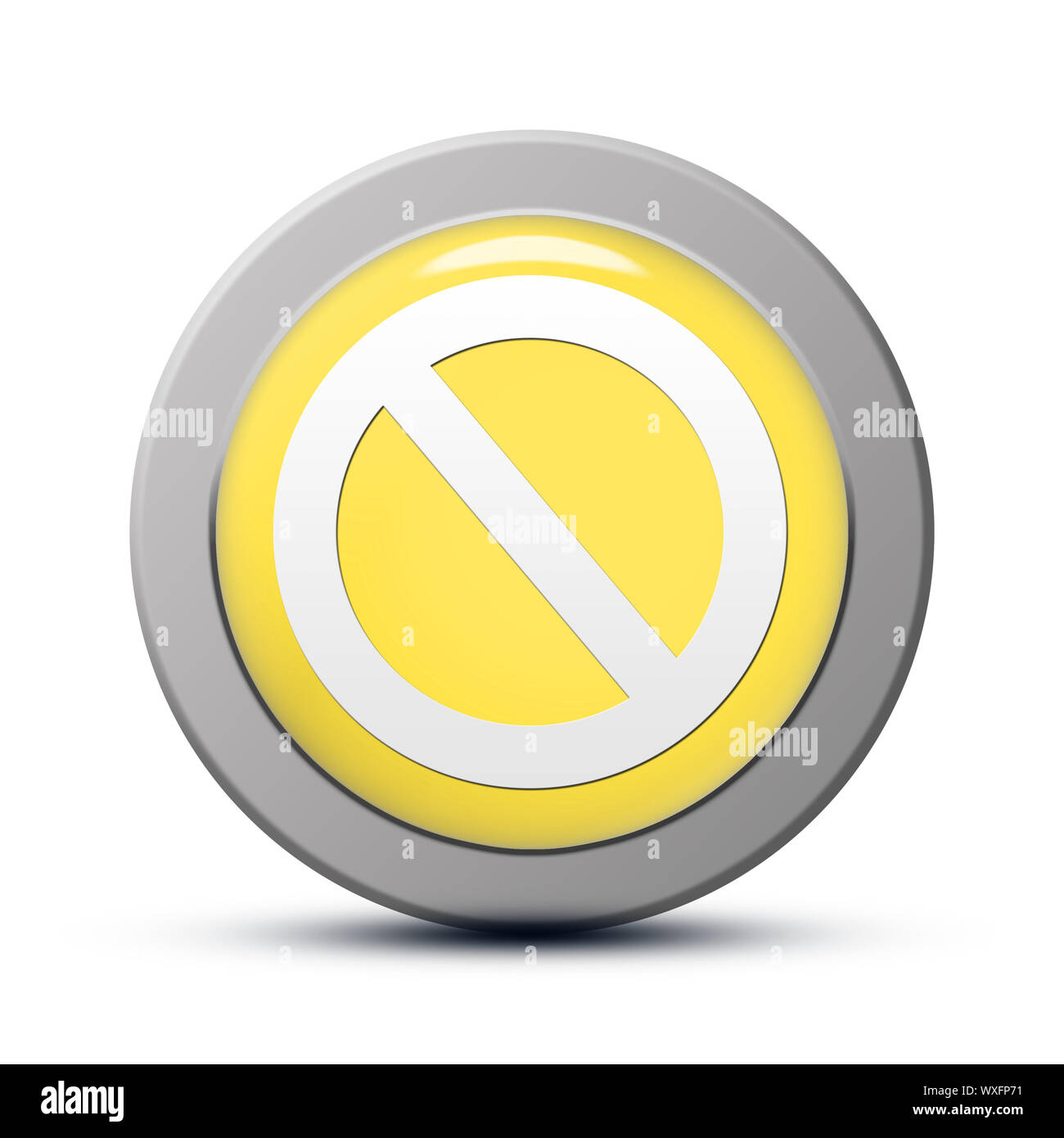 yellow round Icon series : Access denied button Stock Photo - Alamy