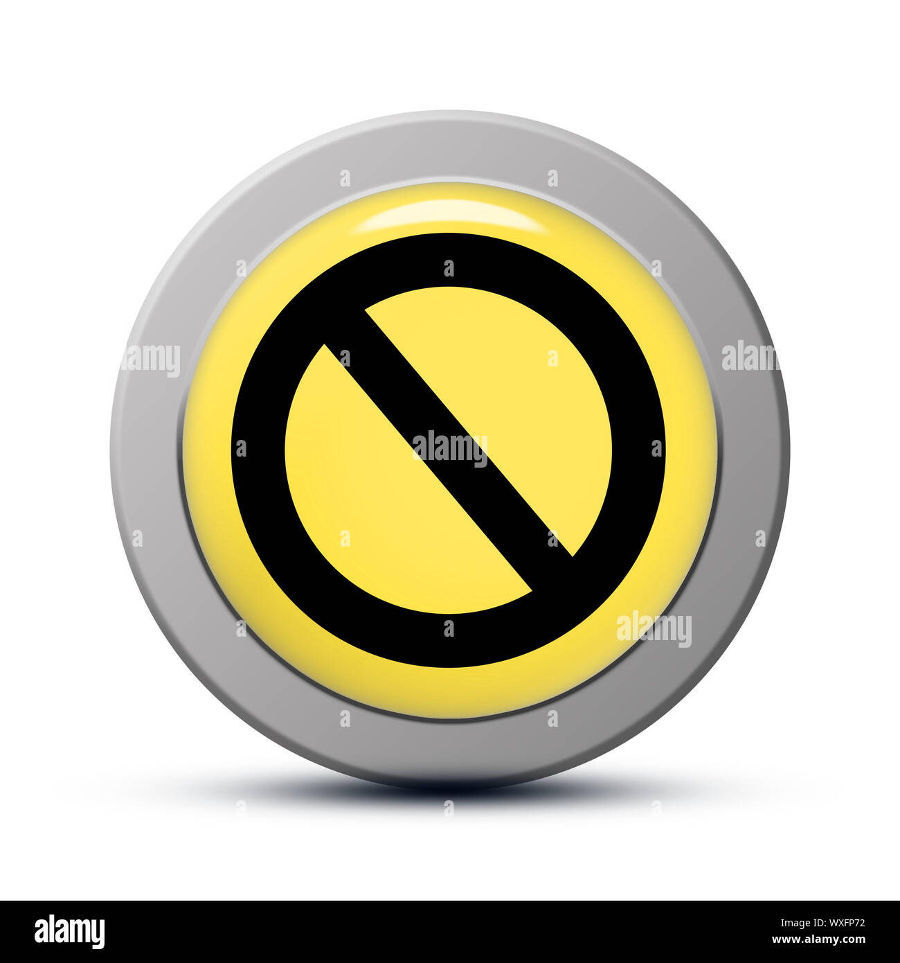 yellow round Icon series : Access denied button Stock Photo - Alamy