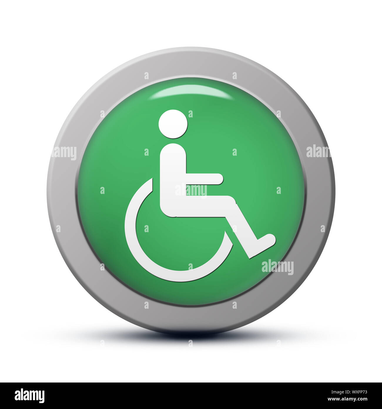 green round Icon series : handicap symbol of accessibility button Stock ...