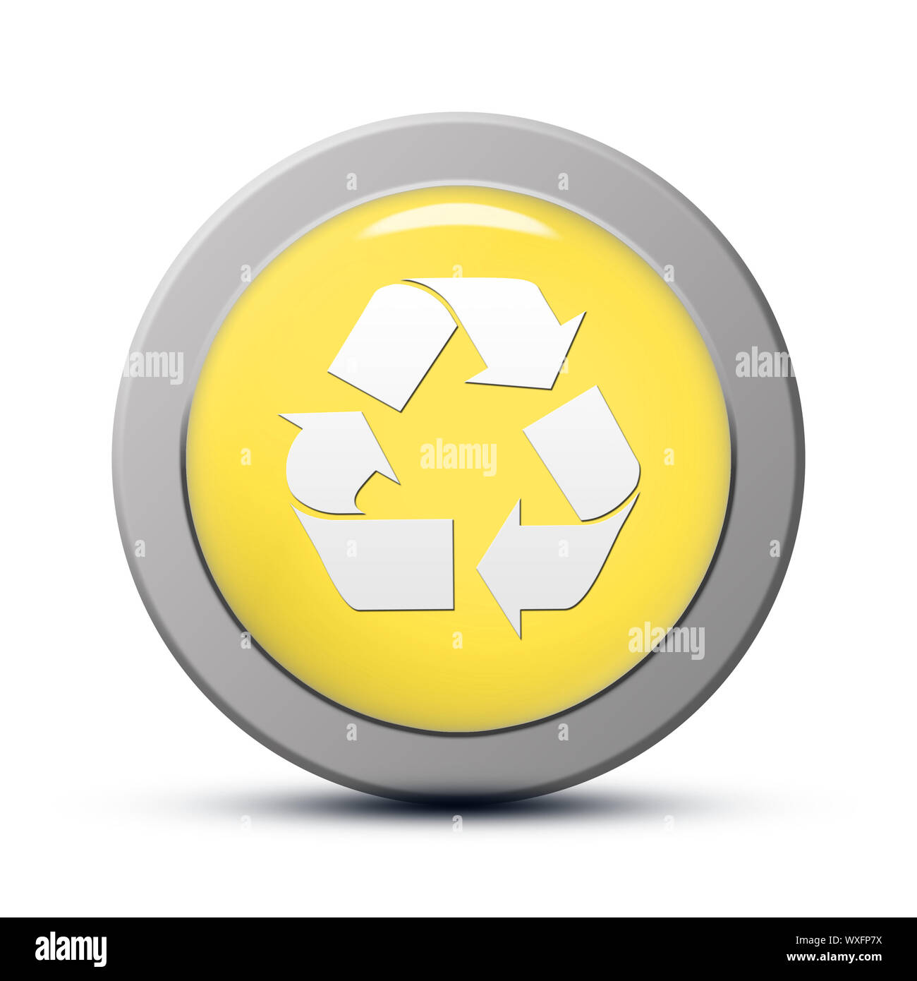 yellow round Icon series : recycle button Stock Photo - Alamy