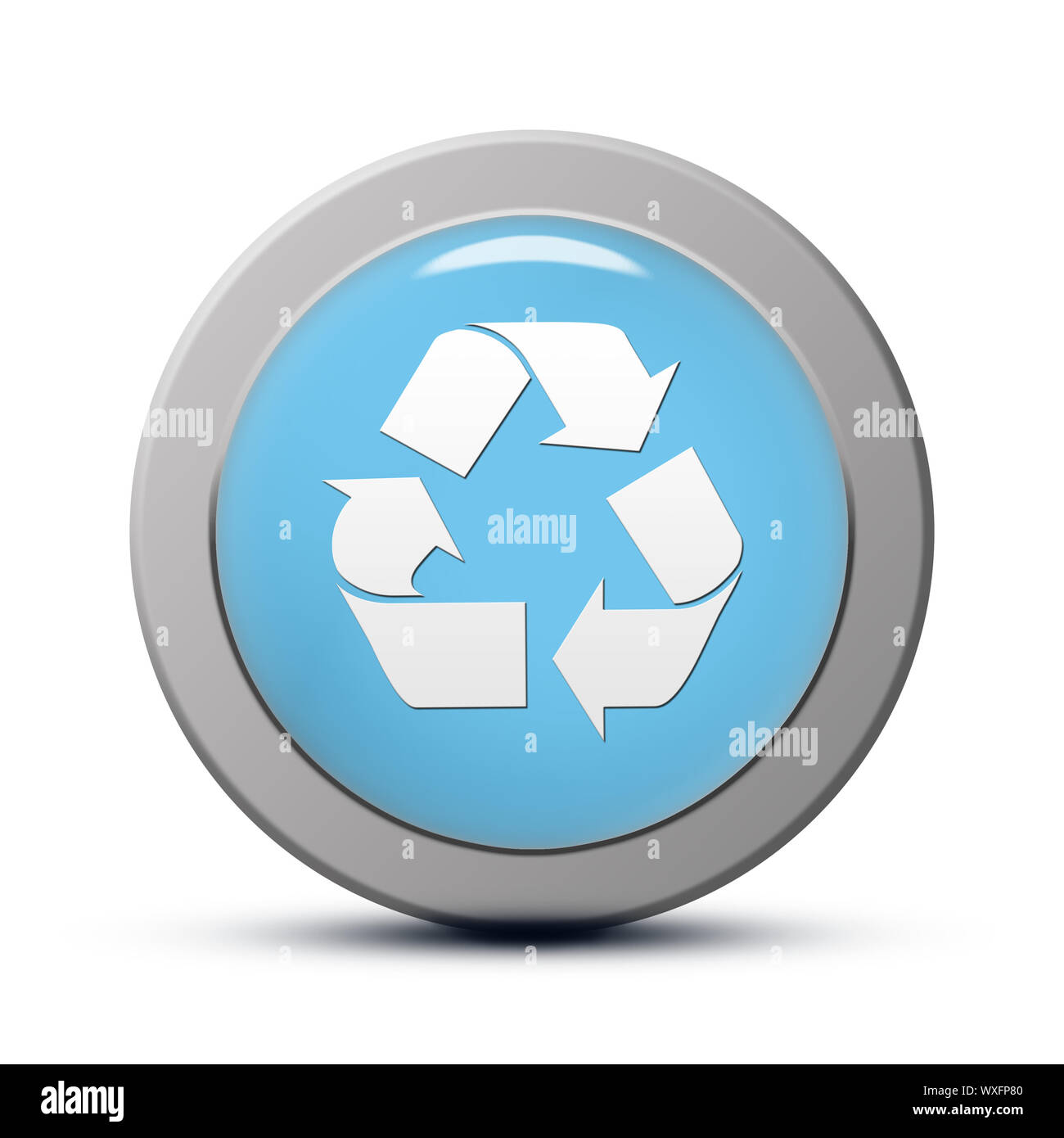blue round Icon series : recycle button Stock Photo - Alamy