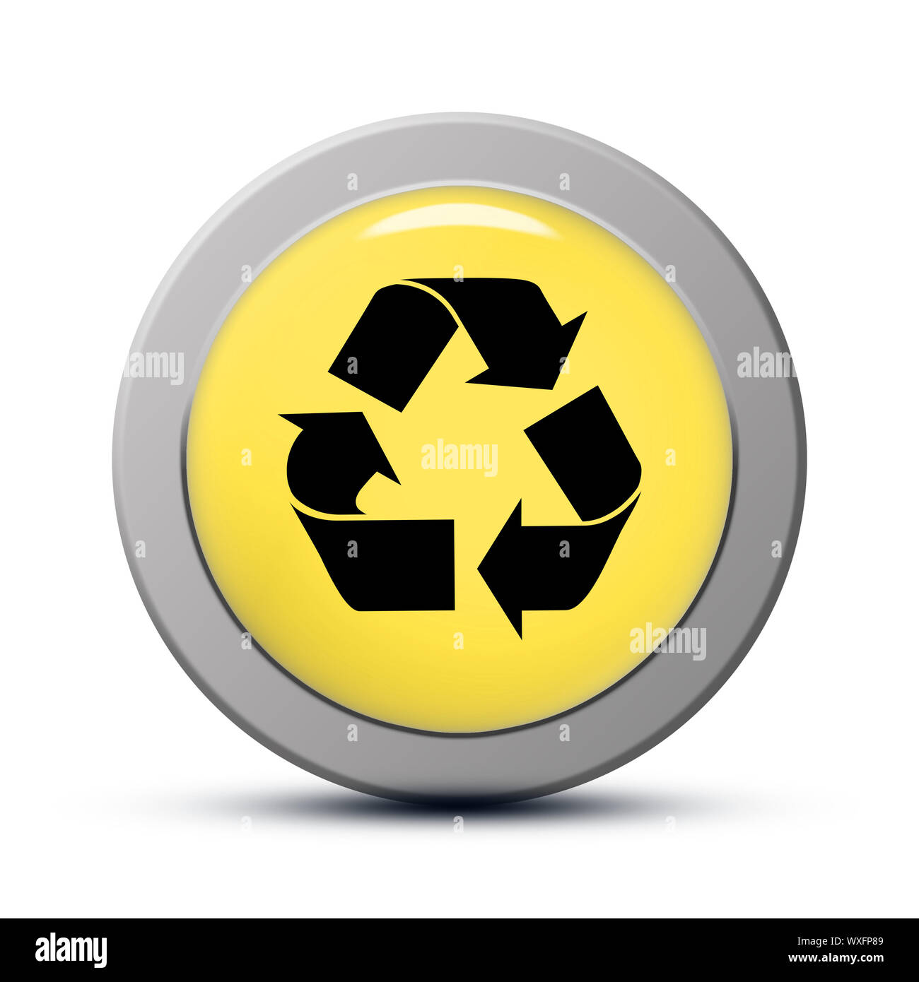 yellow round Icon series : recycle button Stock Photo - Alamy