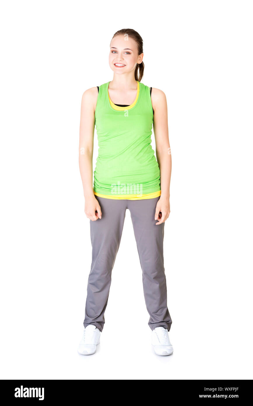 Happy smiling active woman in sports clothes Stock Photo - Alamy