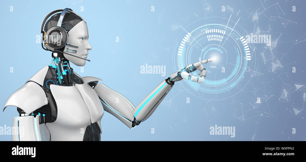 Ai technology humanoid robot hud hi-res stock photography and images ...
