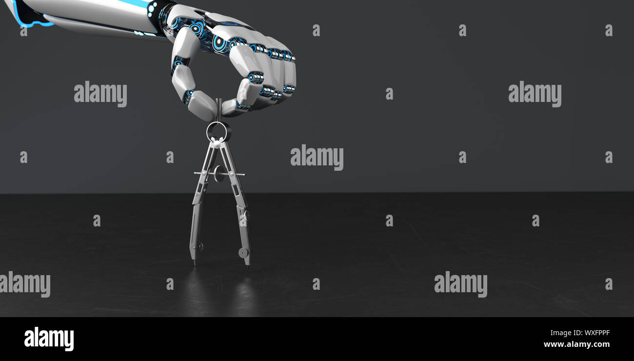 Robot Hand Compass Stock Photo - Alamy