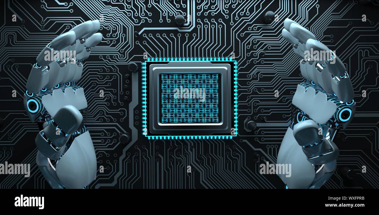 Humanoid Robot Microchip Stock Photo - Alamy