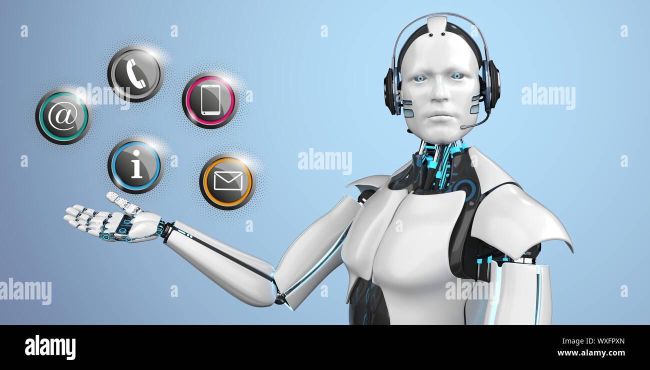 Callbot Robot Headset Stock Photo - Alamy
