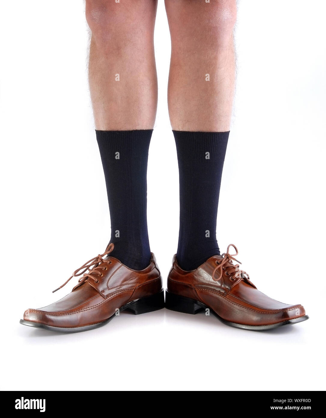 Legs from a businessman without his pants. White background Stock Photo ...