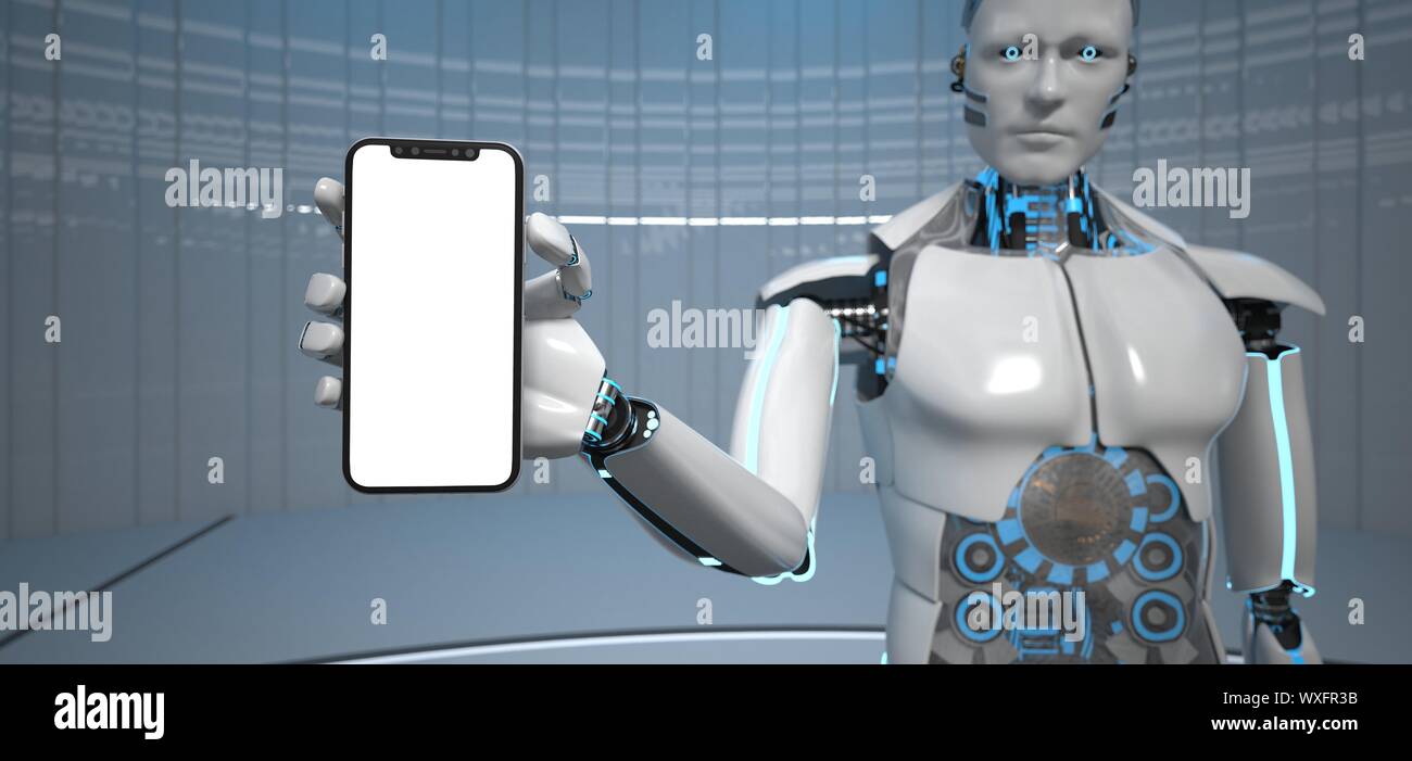 Humanoid Robot Smartphone Stock Photo - Alamy