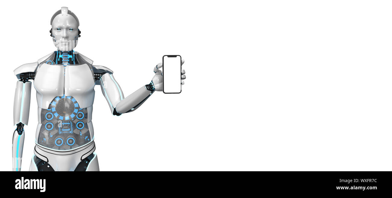 Humanoid Robot Smartphone Stock Photo - Alamy