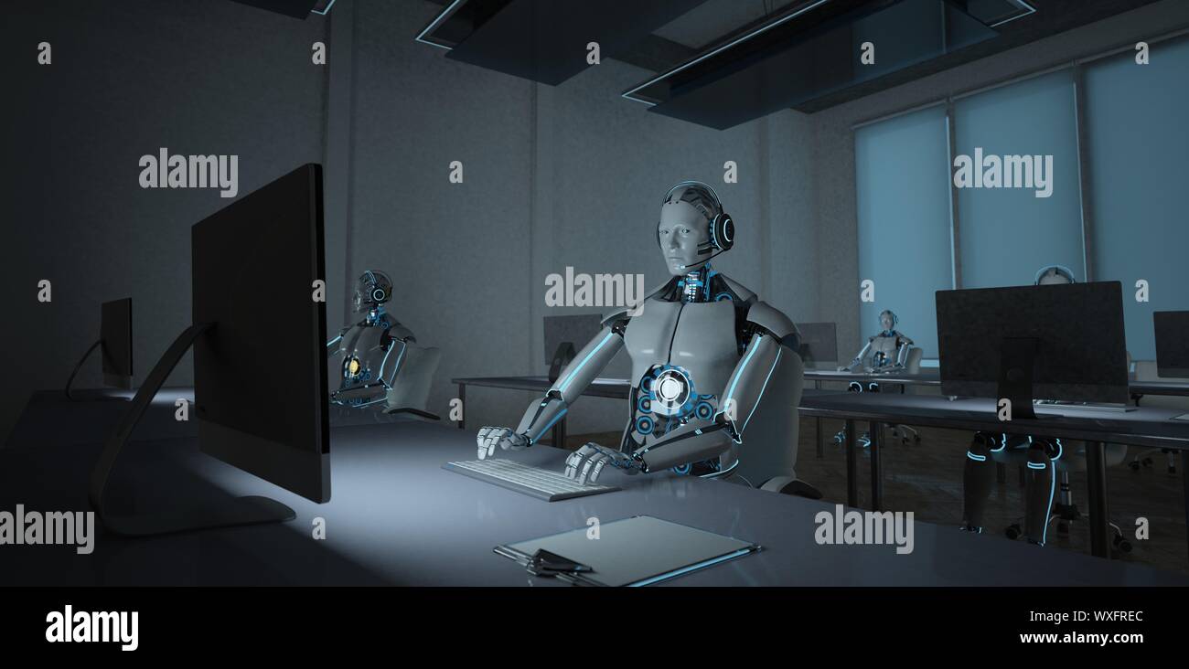 Humanoid Robot Callcenter Data Stock Photo - Alamy