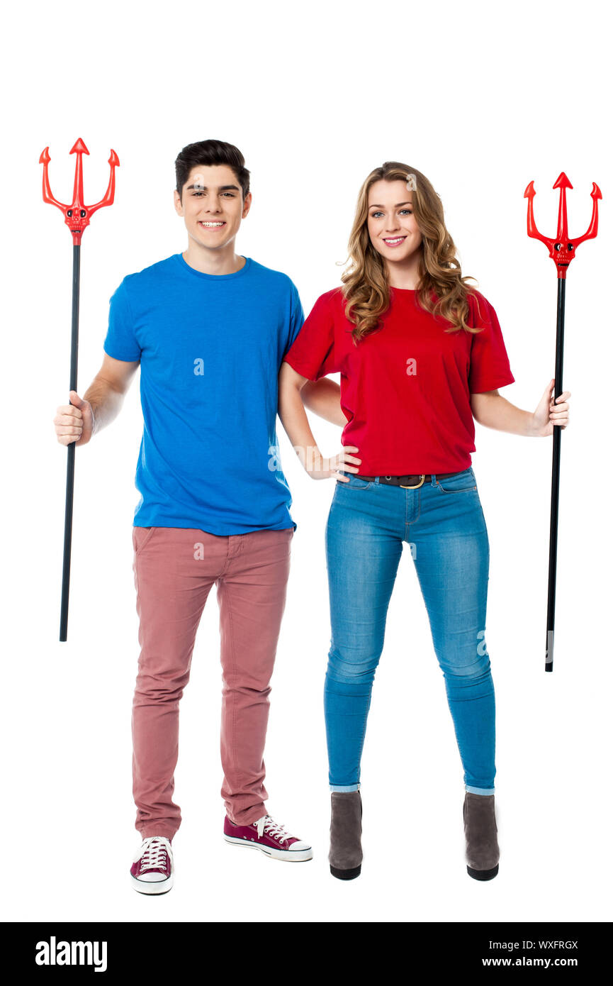 Holding hands with the devil Cut Out Stock Images & Pictures - Alamy