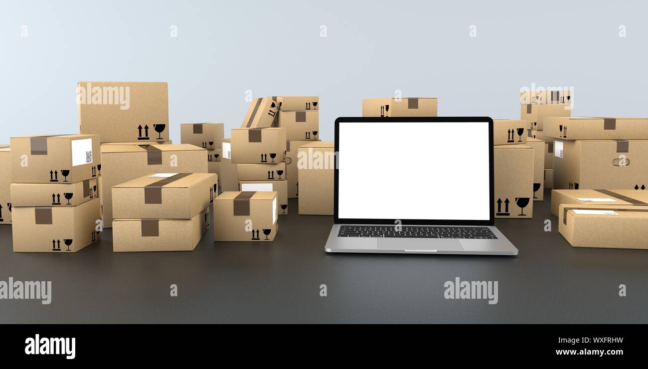 Notebook Shipping Cartons Stock Photo - Alamy