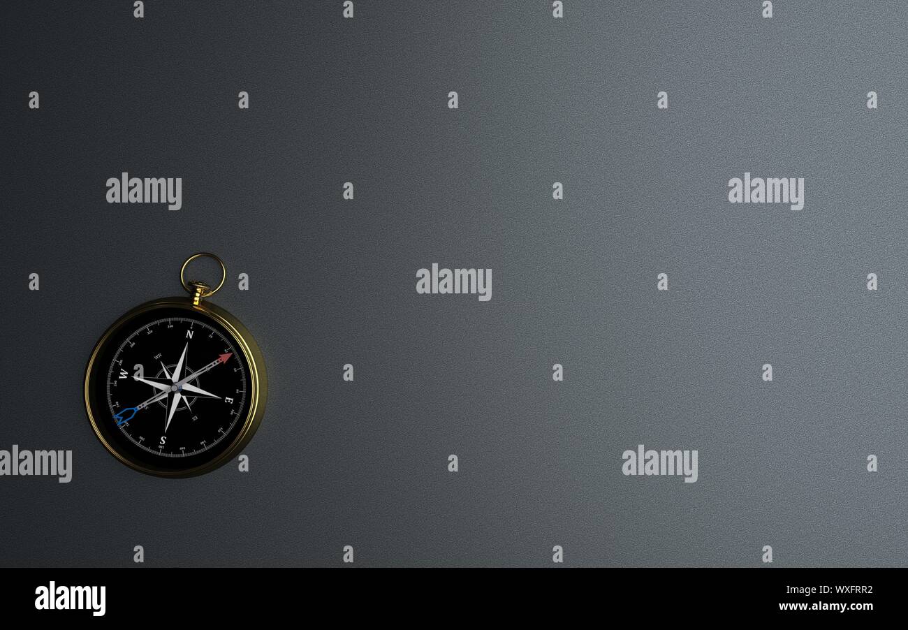 Golden Compass Dark Background Stock Photo - Alamy