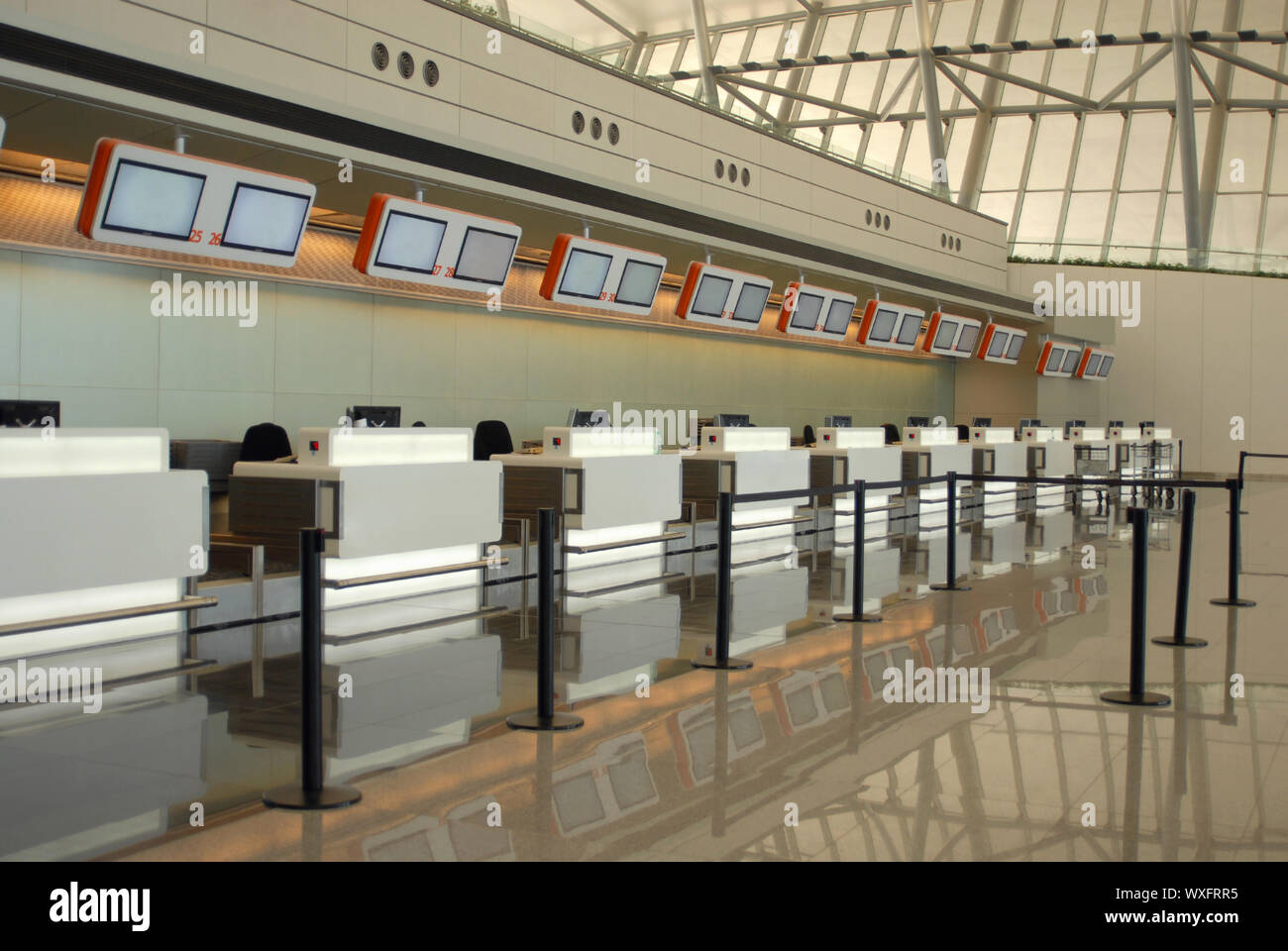 Modern checkpoint place at new Carrasco International Airport at ...