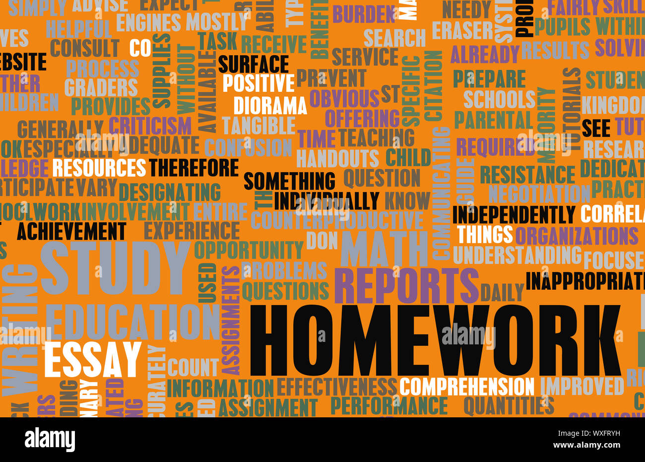 Homework From School as a Study Concept Stock Photo - Alamy