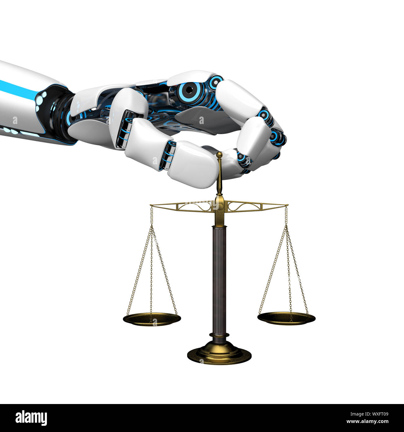 Humanoid Robot Hand Beam Balance Stock Photo - Alamy
