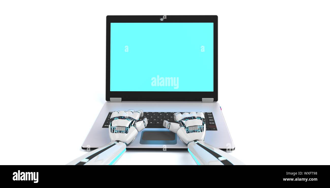 Humanoid Robot Notebook Stock Photo - Alamy