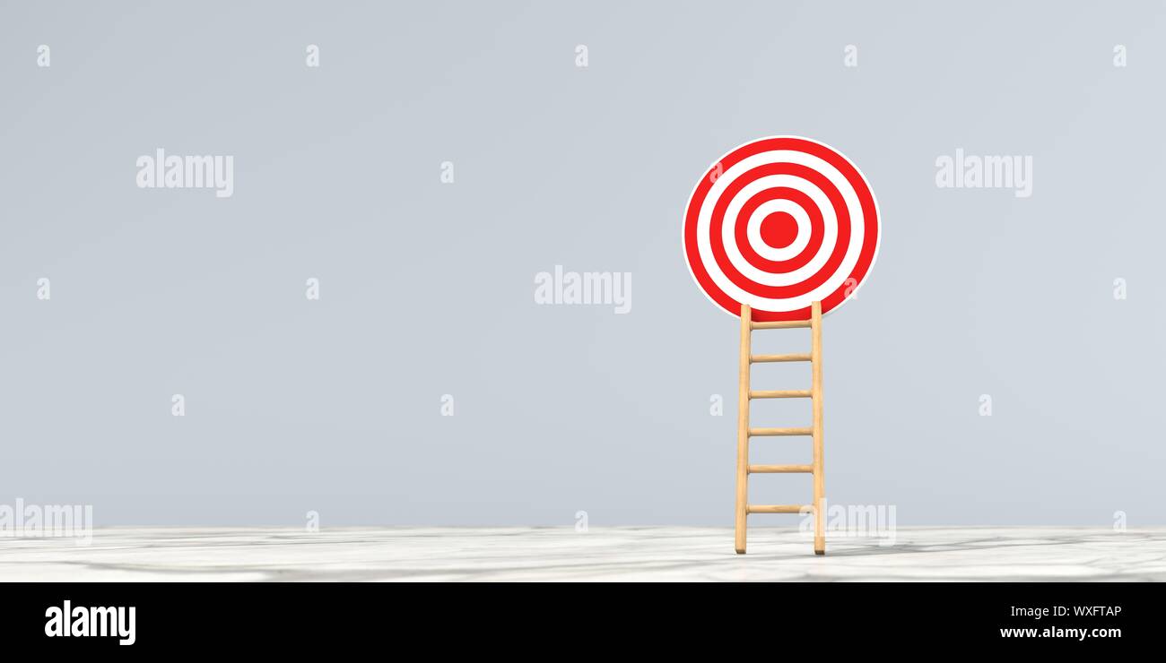 Ladder Red Target Career Stock Photo - Alamy