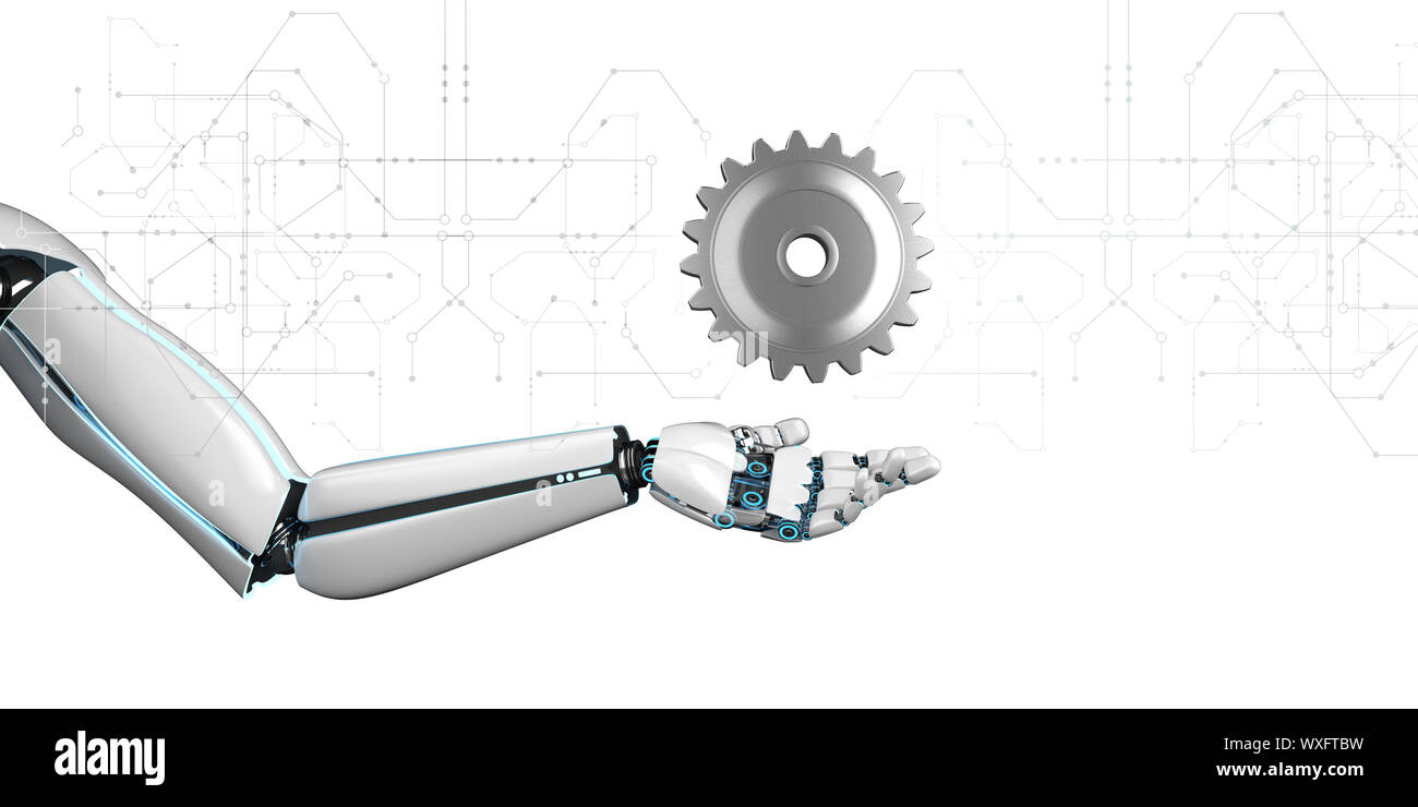Humanoid Robot Hand Gear Circuit Diagram Stock Photo - Alamy