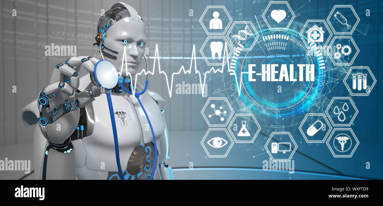 Humanoid Robot Stethoscope E-Health Stock Photo - Alamy