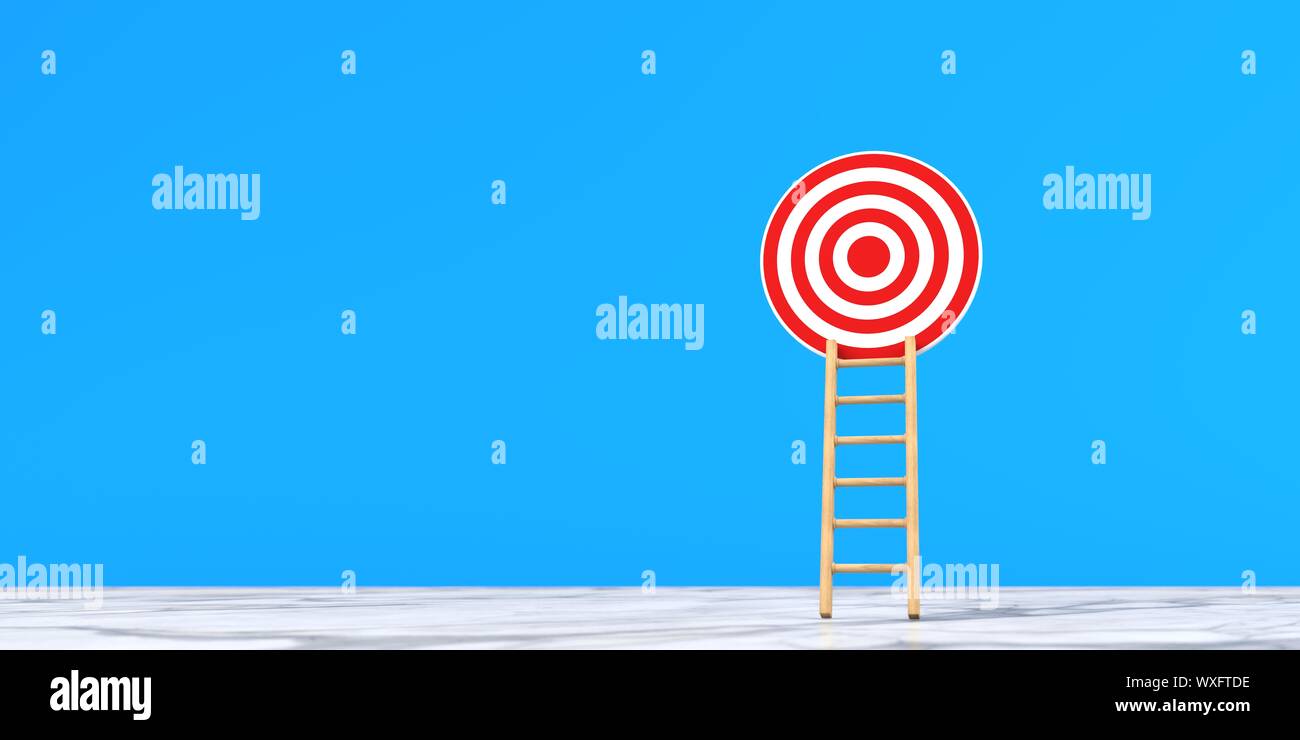 Ladder Red Target Career Stock Photo - Alamy