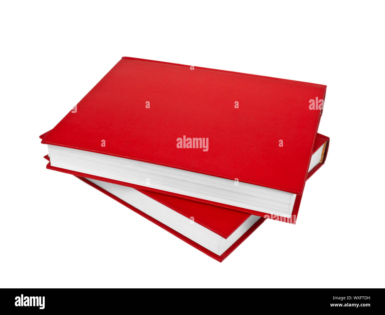 Two red books isolated on white background Stock Photo - Alamy