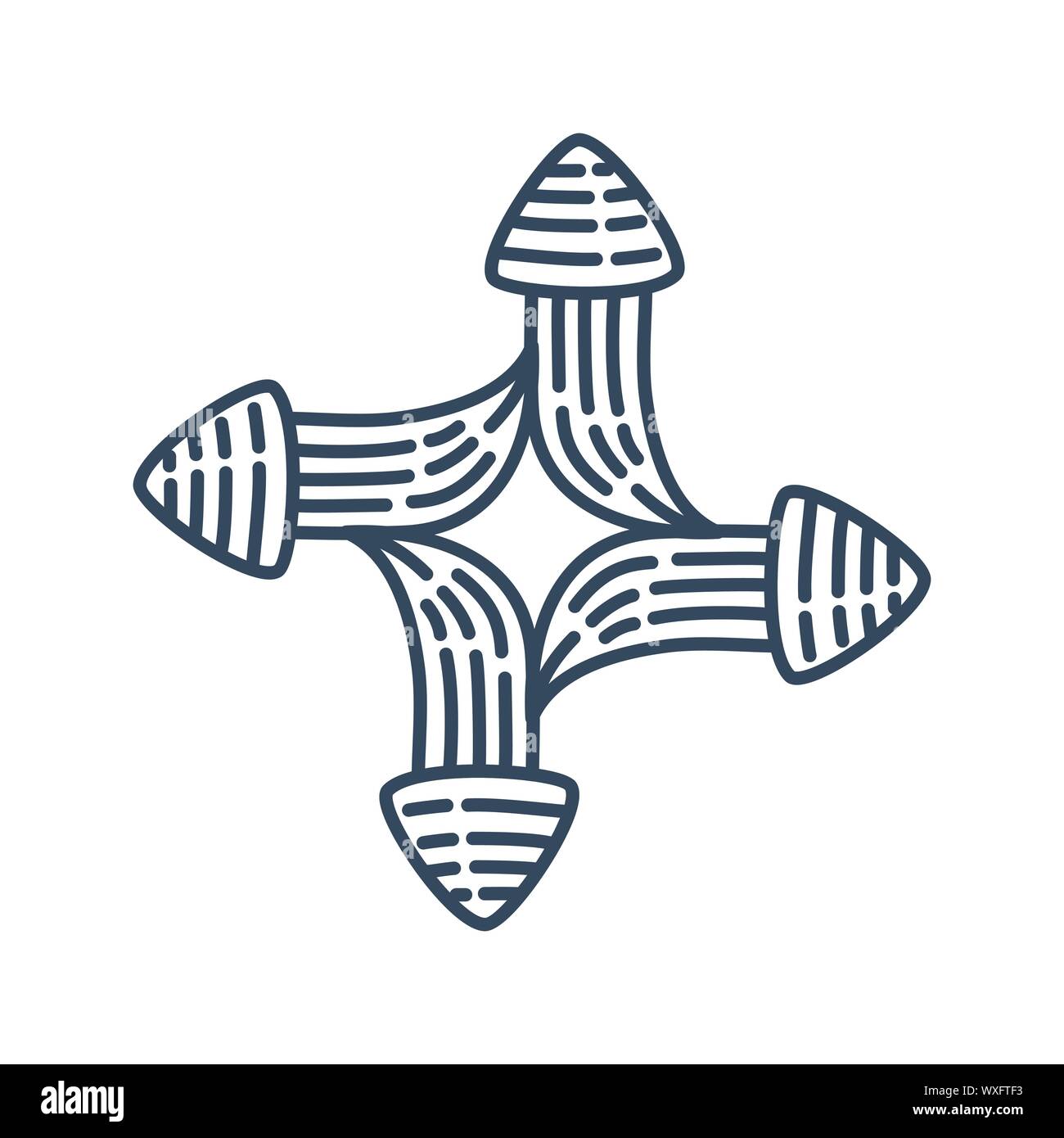 four Arrow Direction collection Vector outline Stock Vector Image & Art ...