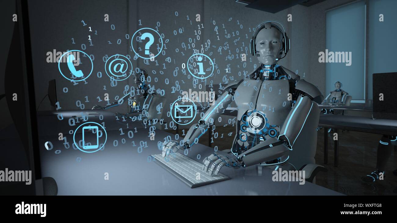 Humanoid Robot Call Center Stock Photo - Alamy