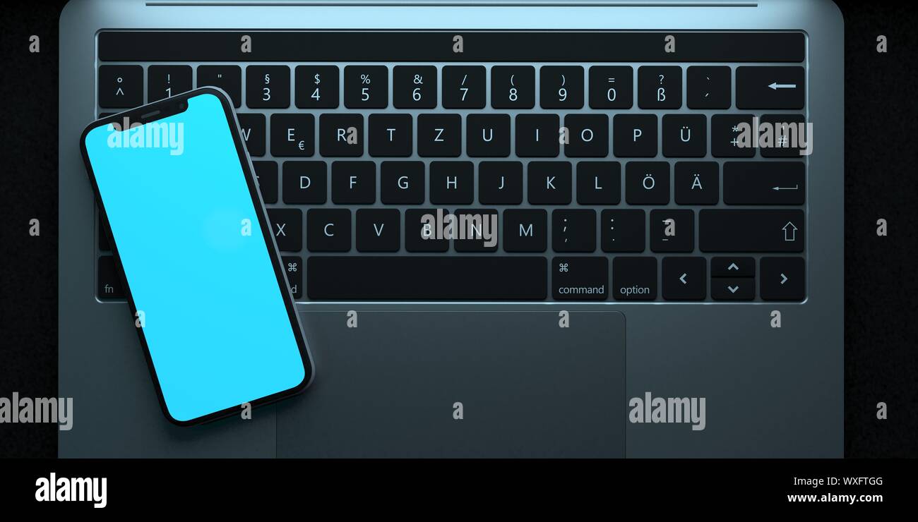 Notebook Keyboard Smartphone Stock Photo - Alamy