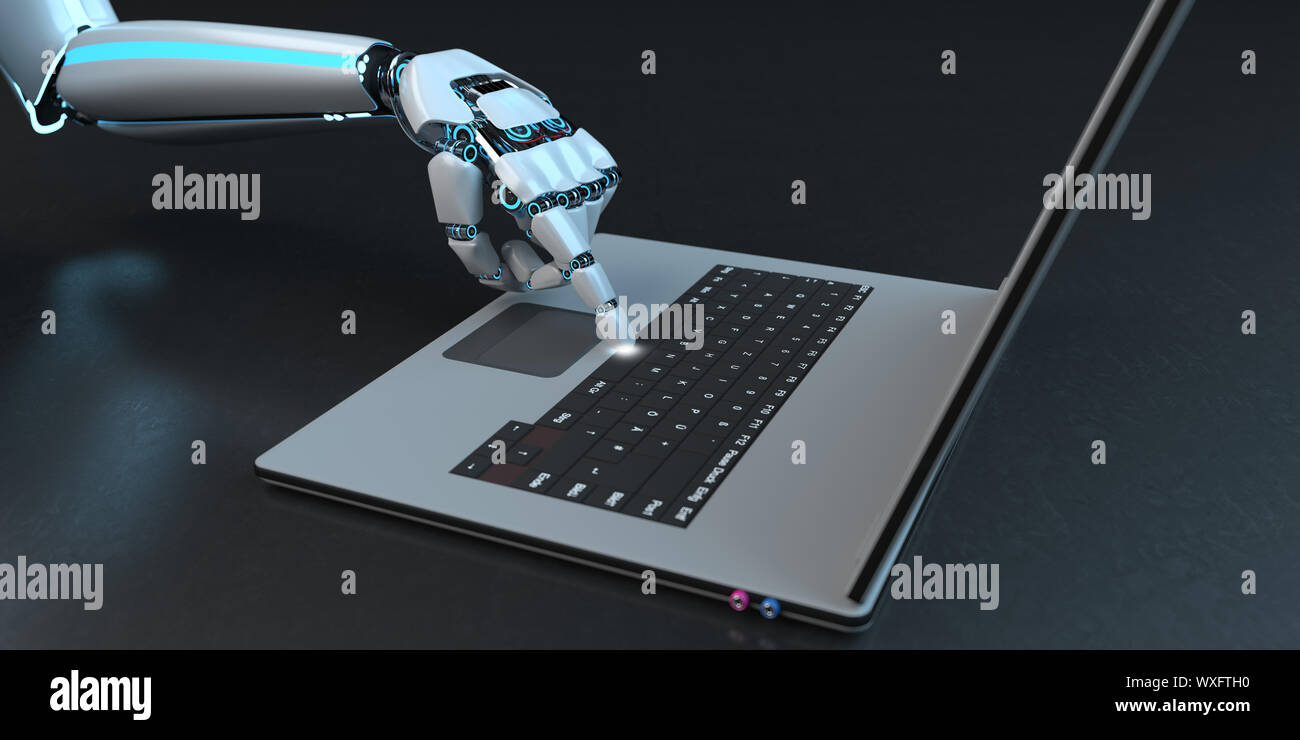 Humanoid Robot Notebook Stock Photo - Alamy