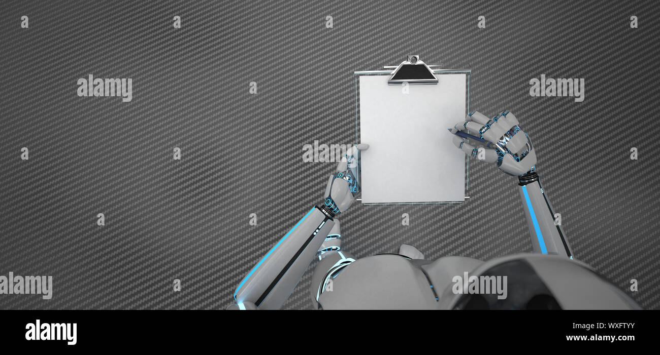 Writing Humanoid Robot Clipboard Stock Photo - Alamy