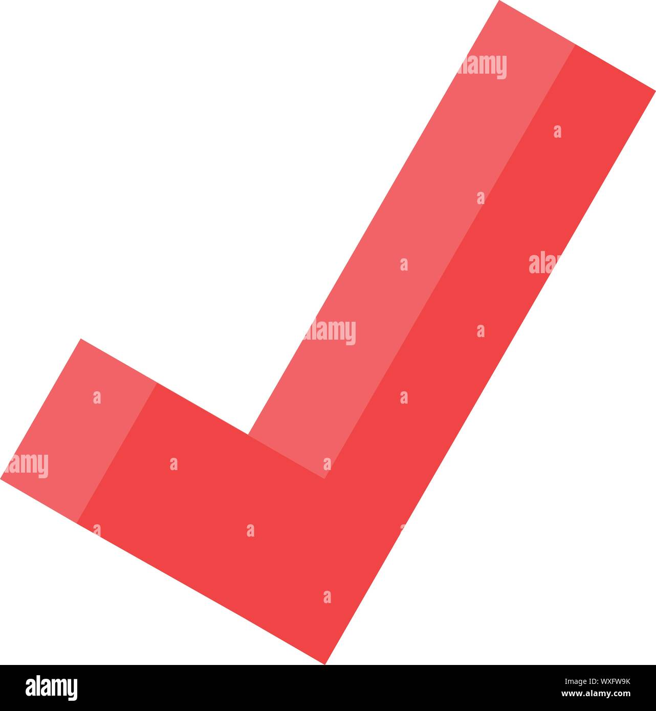 Red checkmark icon. Isometric of red checkmark vector icon for web ...