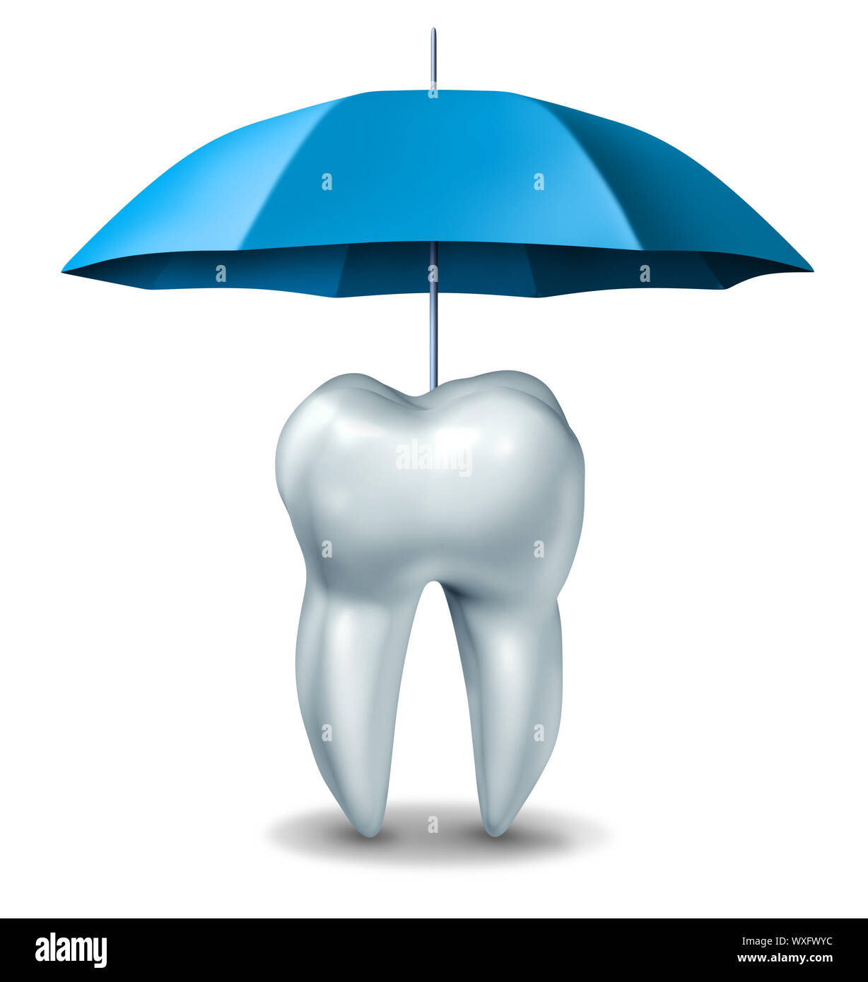 Dental protection plan medical dentistry concept with a white tooth ...