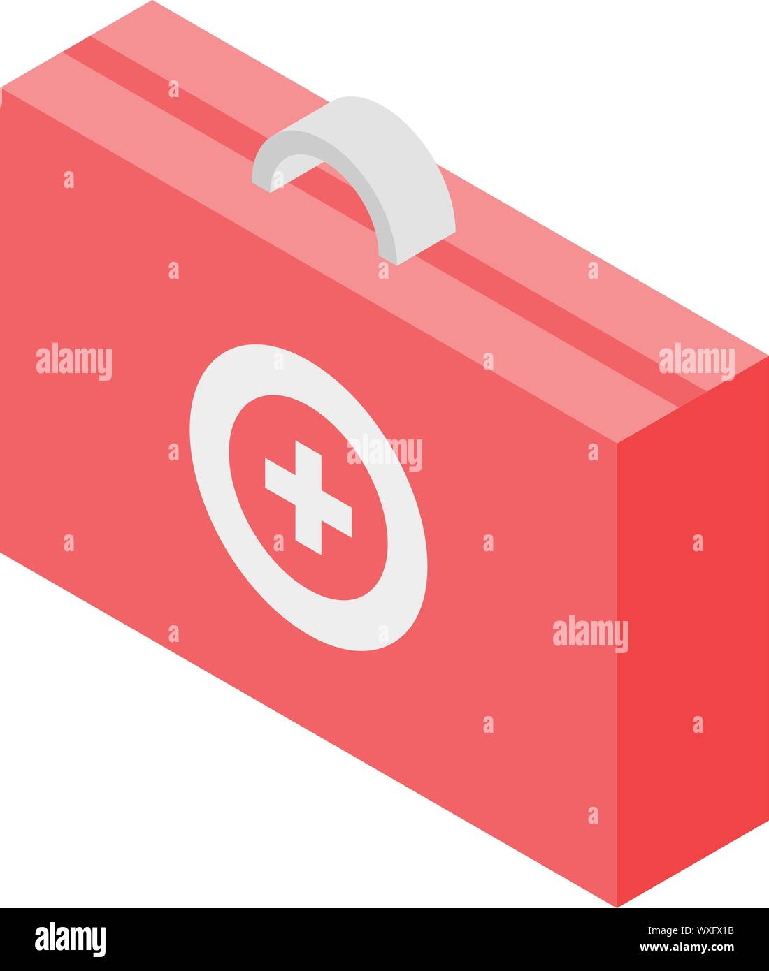 Red first aid kit icon. Isometric of red first aid kit vector icon for ...