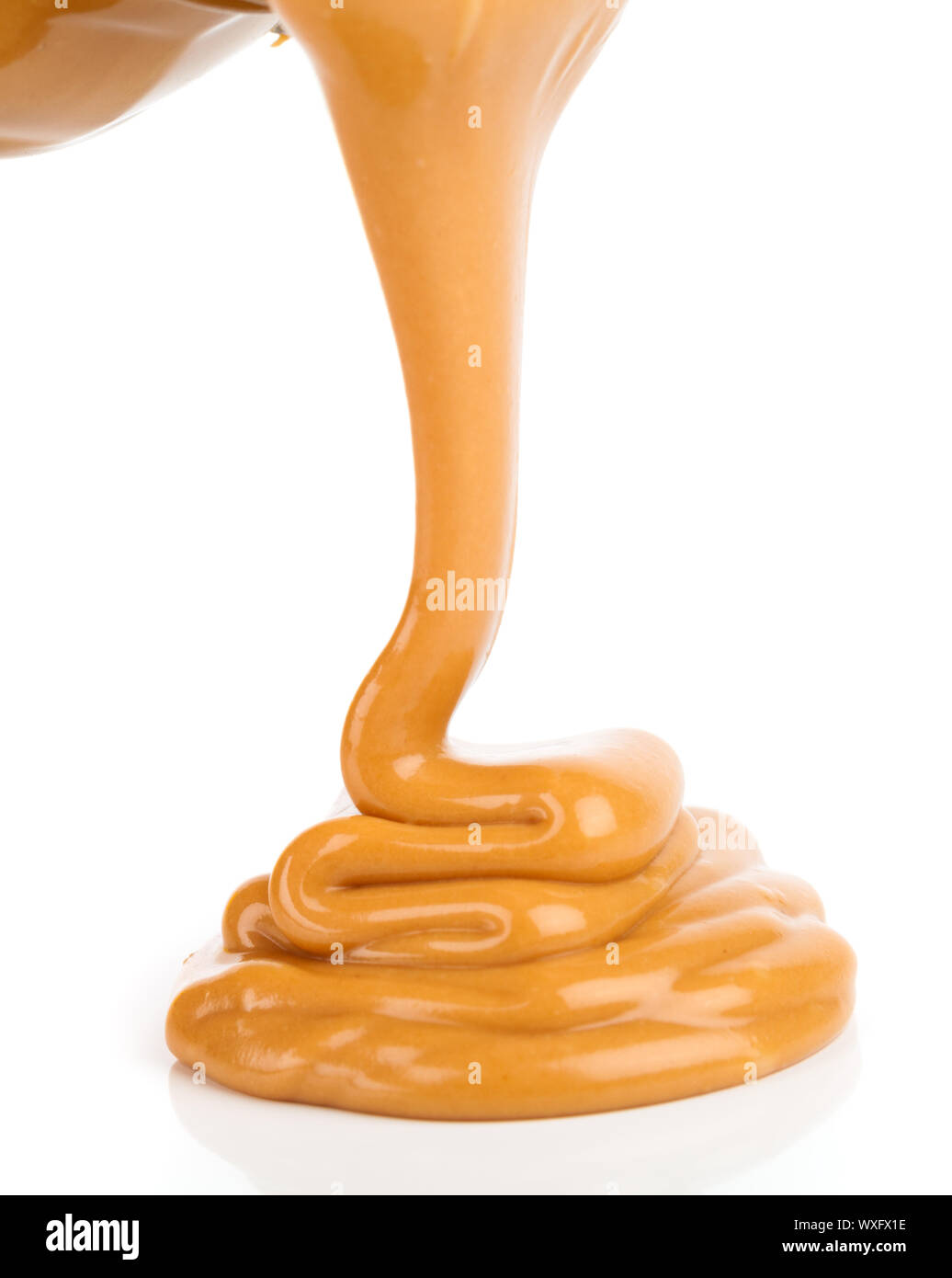 liquid caramel, isolated on white background Stock Photo - Alamy