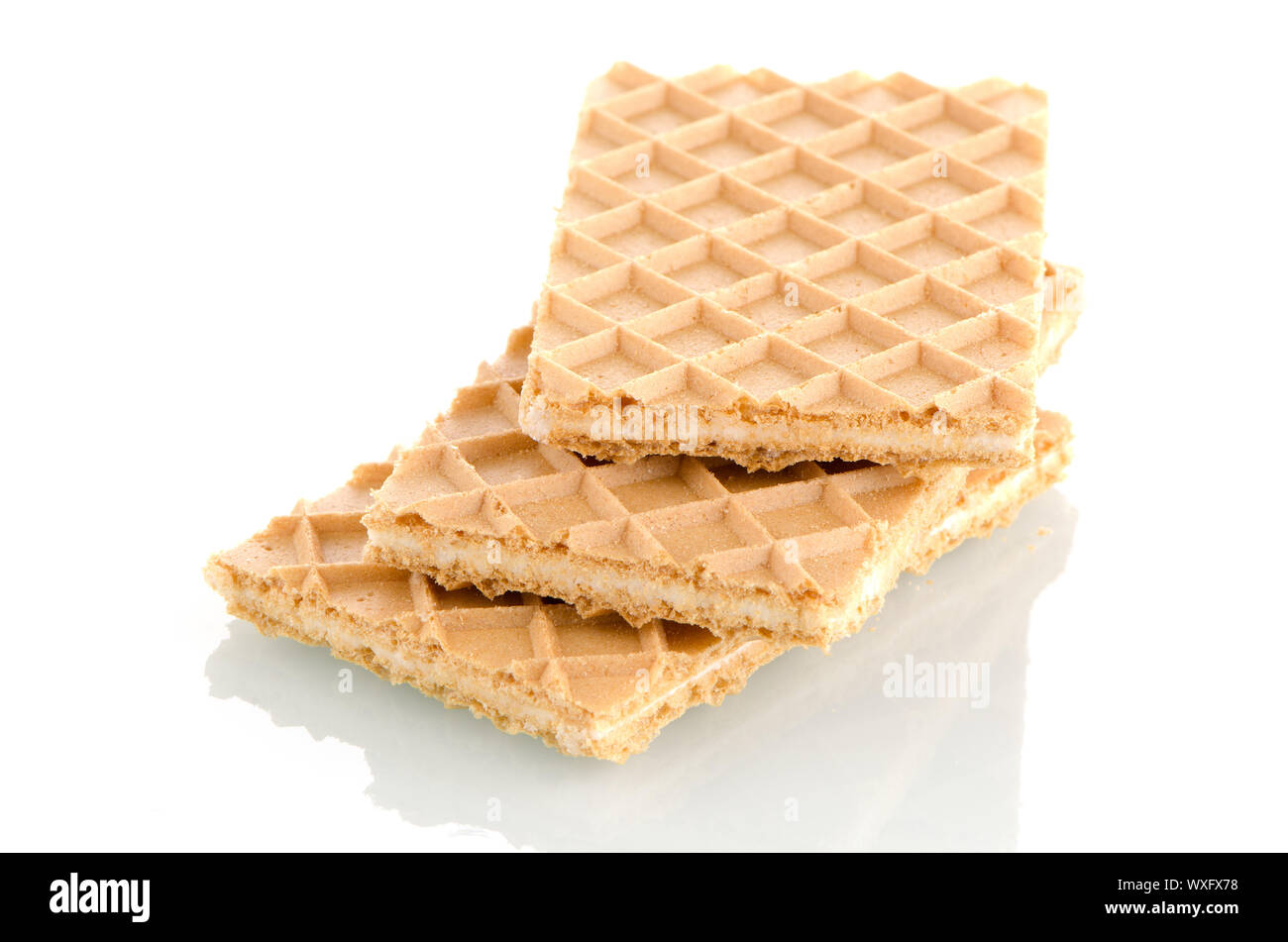 Food two golden wafers hi-res stock photography and images - Alamy
