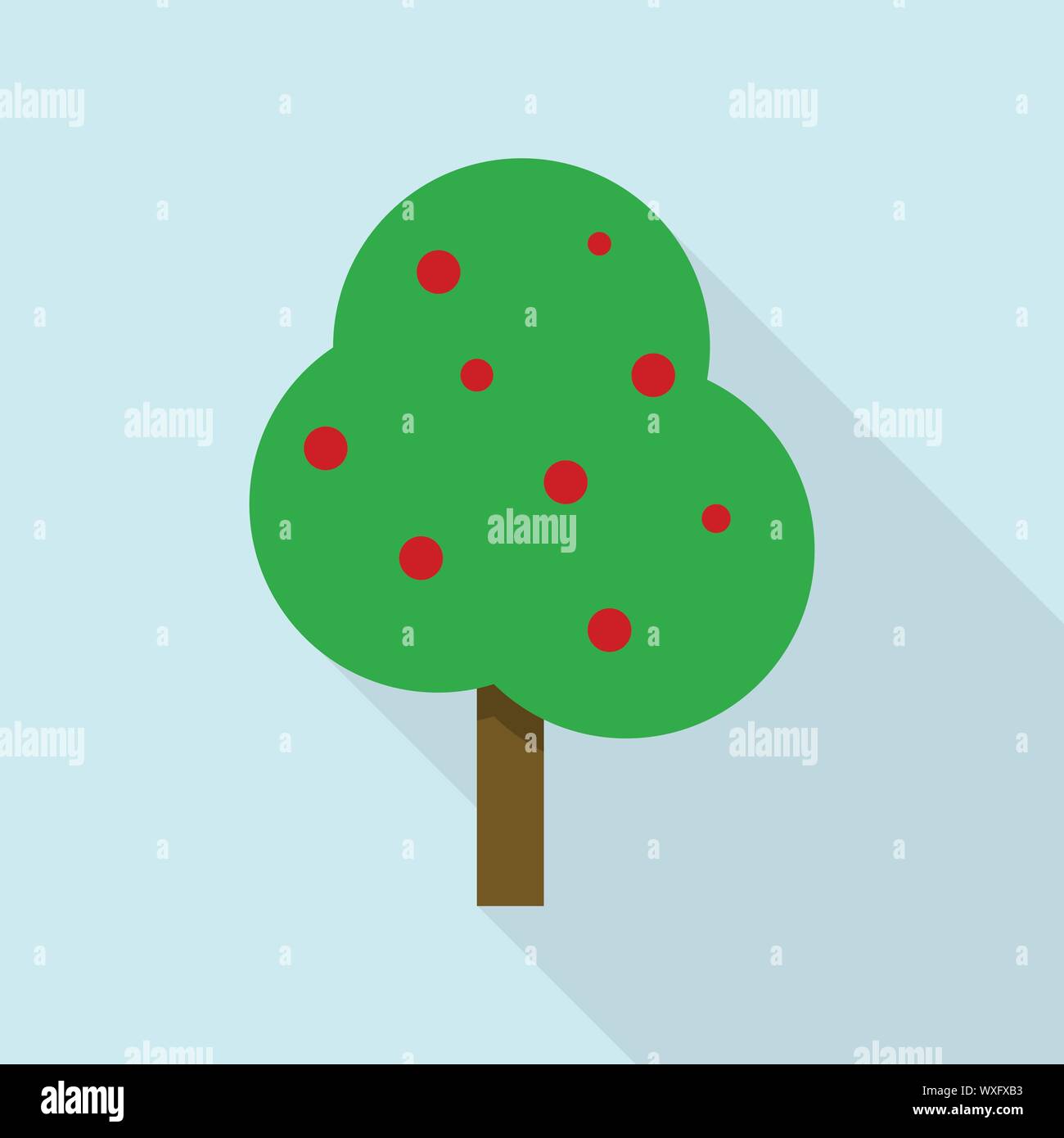 Apple tree icon. Flat illustration of apple tree vector icon for web ...