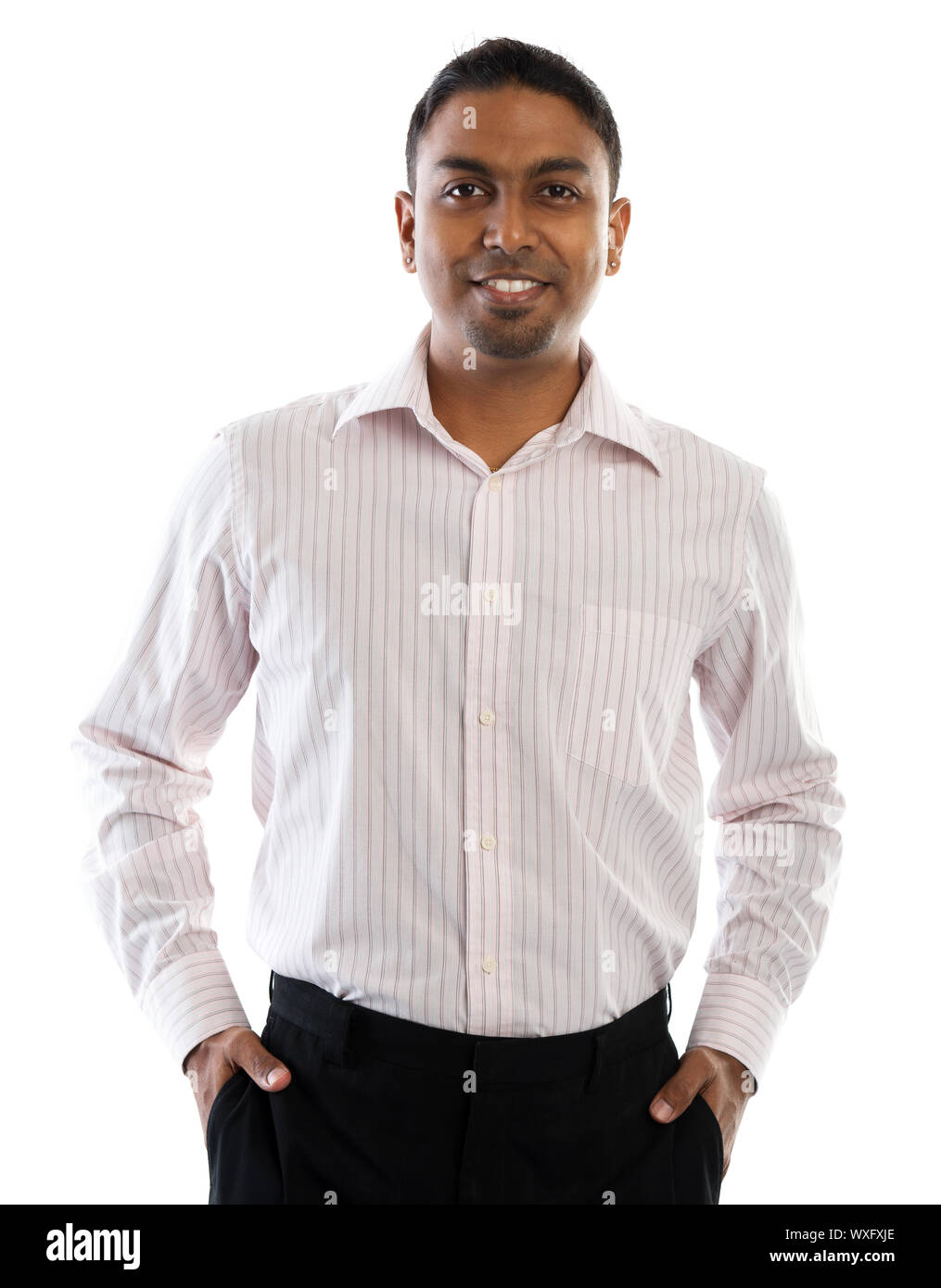 Indian man smiling. Confident young Indian people standing isolated on ...
