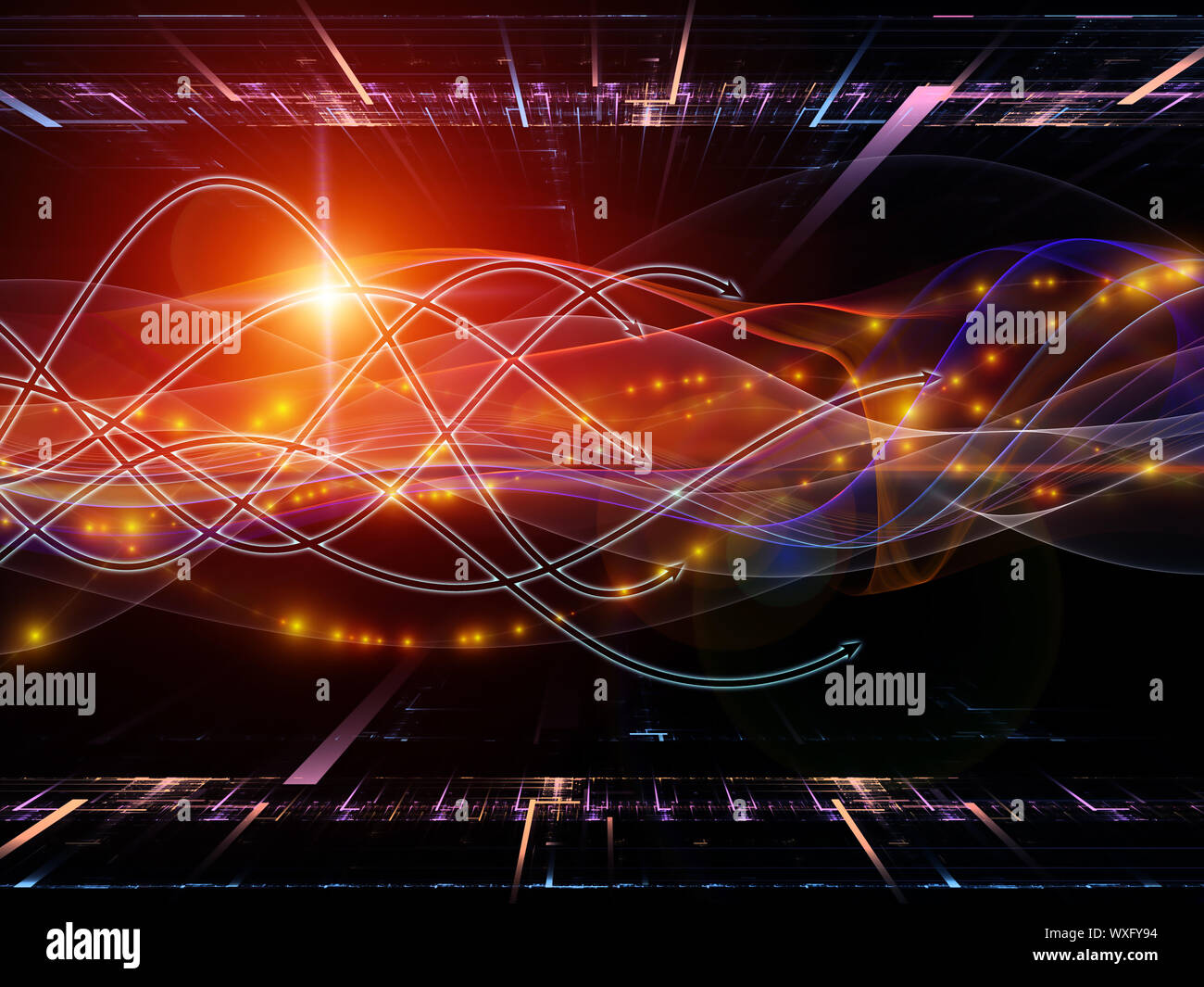 Abstract design made of arrows and directional abstract forms on the ...