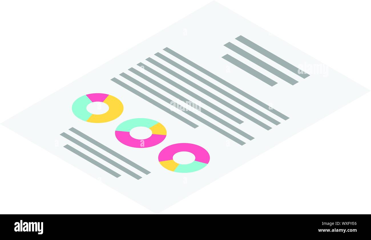 Statistic Paper Icon Isometric Of Statistic Paper Vector Icon For Web Design Isolated On White