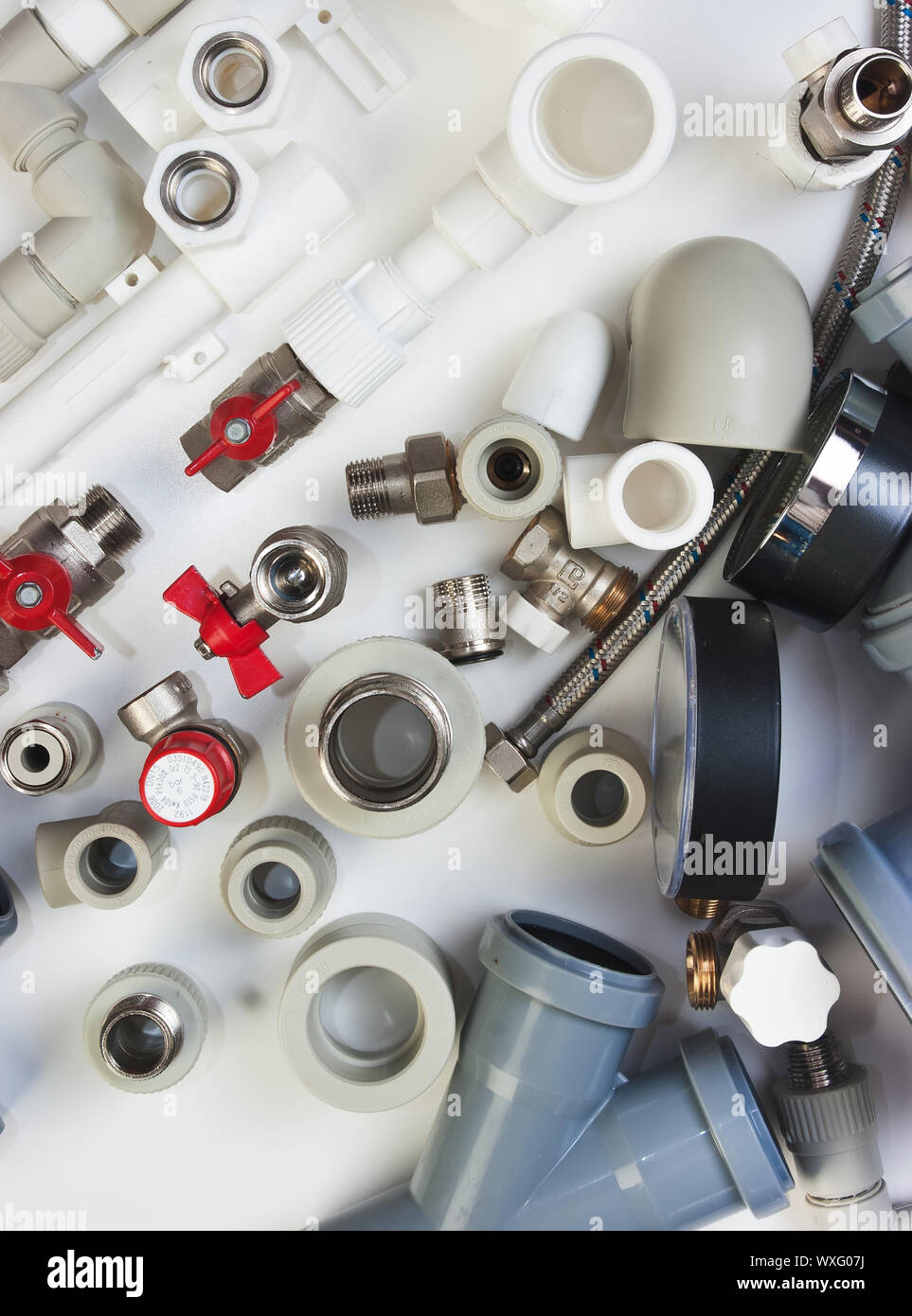 Plumbing fixtures and piping parts Stock Photo - Alamy