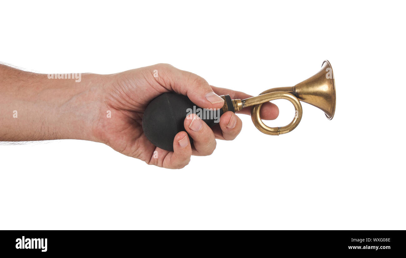 horn is isolated on a white background Stock Photo - Alamy
