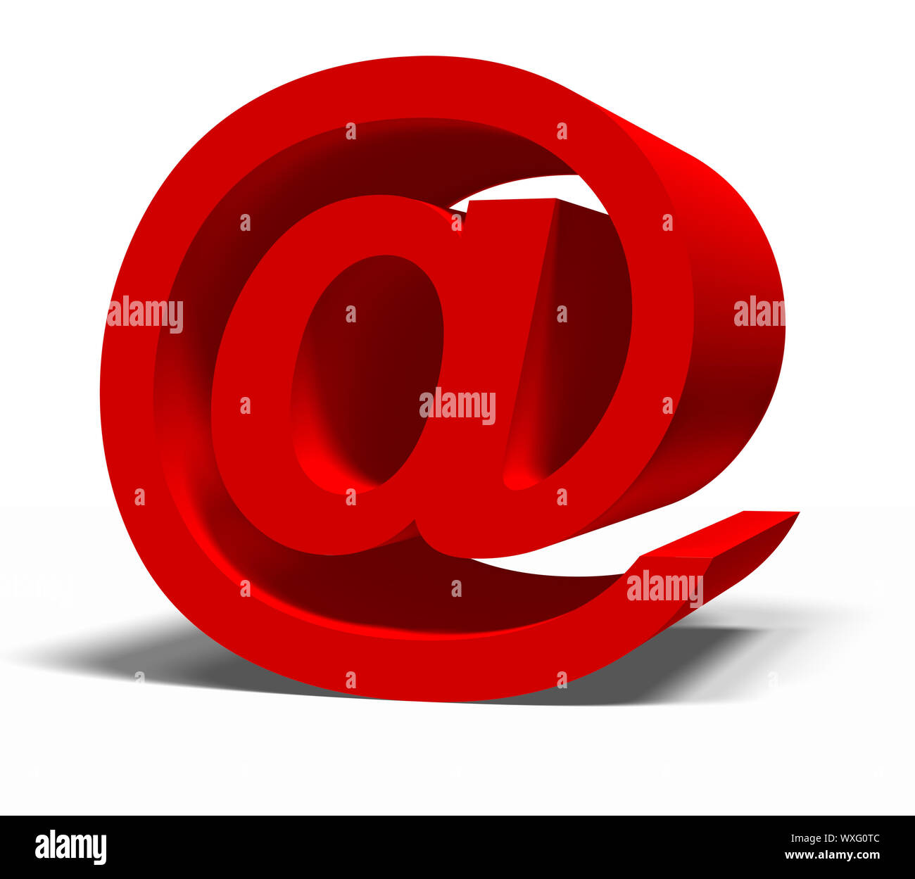 red e-mail symbol on a white background Stock Photo - Alamy